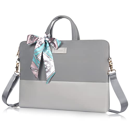 Laptop bag Women's 15.6-Inch Cross-body Business 16 Lightweight Simple Handheld Liner Case (Grey)