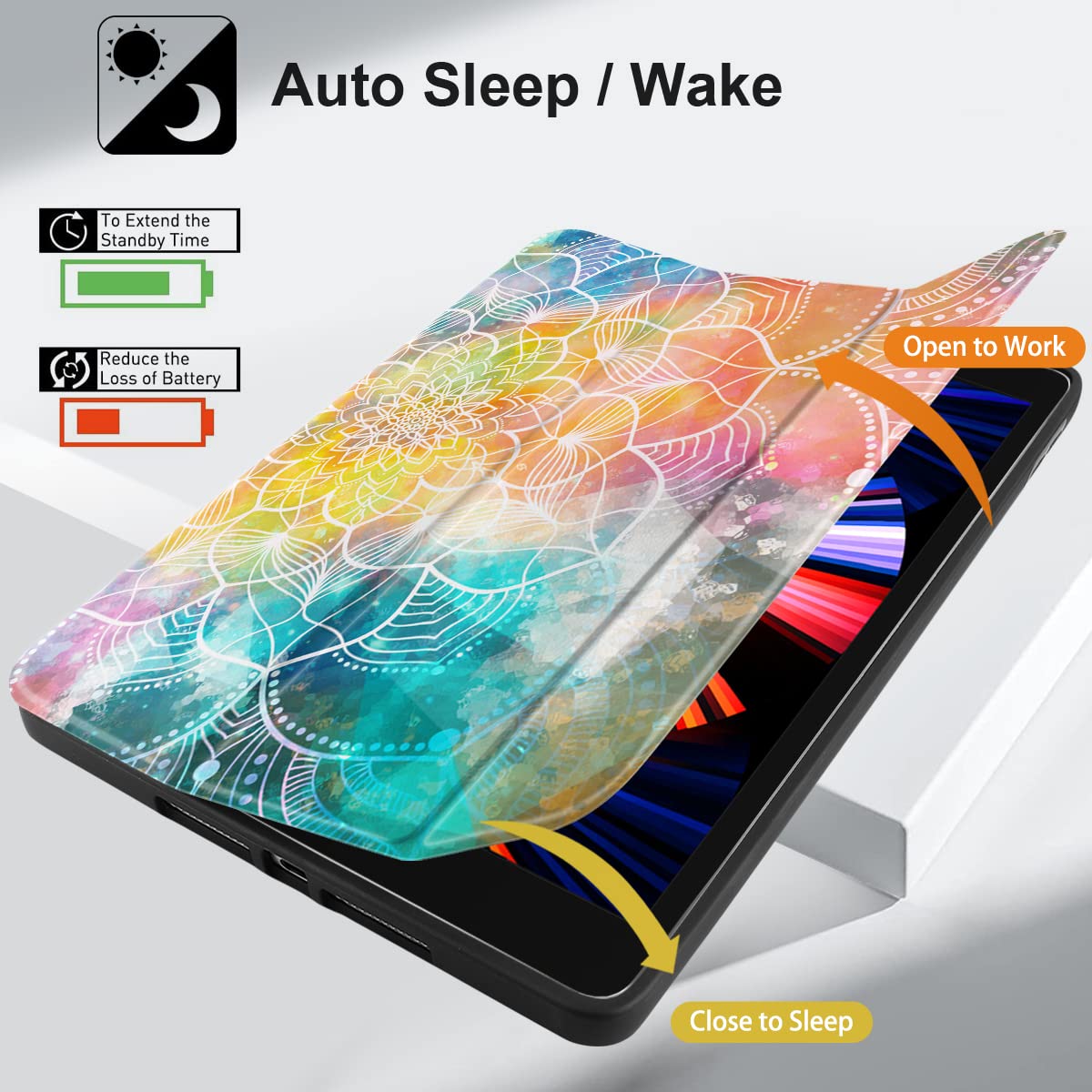 DONGKE Case Compatible with iPad 10.2 Inch 2021 2020 2019 iPad 9th/8th/7th Generation with Pencil Holder, Slim Stand Protective Case with Soft TPU Back, Auto Sleep/Wake Cover, Galaxy Manada