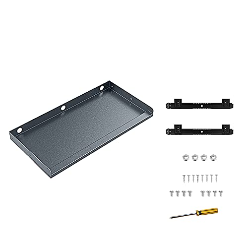SKYZONAL Keyboard Tray Under Desk Heavy-Duty Metal Slide-Out Platform Drawer Tray (White)