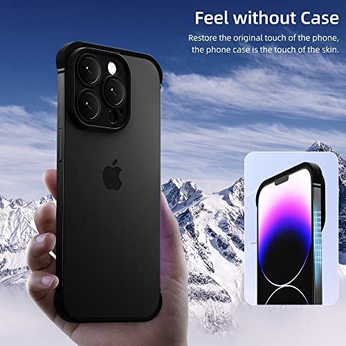 Hoerrye for iPhone 13 Pro Max Camera Lens Protector with Silicone Bumper, Frameless Slim/Ultra-Thin Lightweight Case,HD Tempered Glass Camera Screen Protector Cover Film Accessories,Black