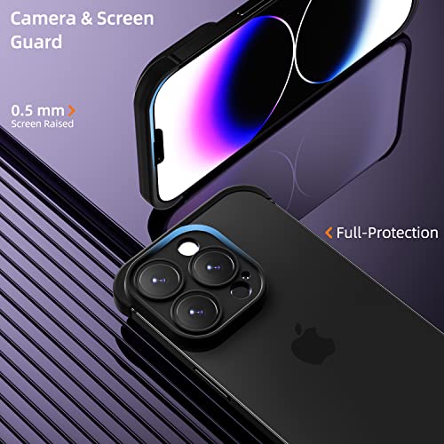 Hoerrye for iPhone 13 Pro Max Camera Lens Protector with Silicone Bumper, Frameless Slim/Ultra-Thin Lightweight Case,HD Tempered Glass Camera Screen Protector Cover Film Accessories,Black