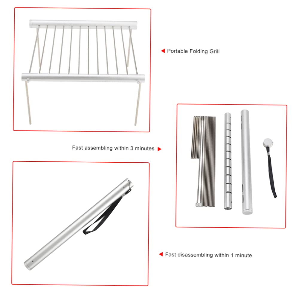 Portable Stainless Steel Folding BBQ Tube Outdoor Grill for Compact Camping and Backpacking - Perfect for Home Cookouts Too
