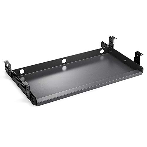 SKYZONAL Keyboard Tray Under Desk Heavy-Duty Metal Slide-Out Platform Drawer Tray (White)