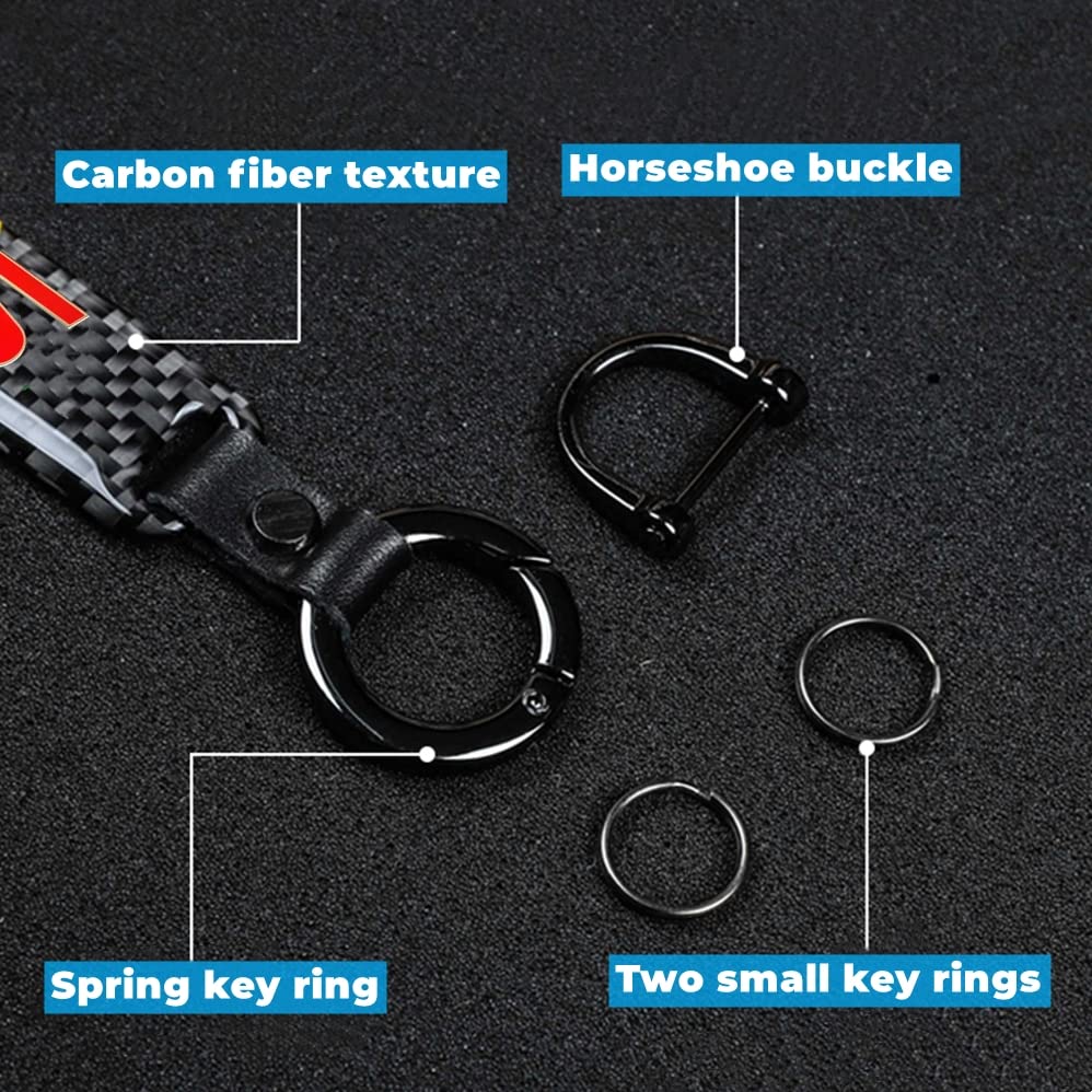 HUIANTS Carbon Fiber Style Car Keychain Si Emblem Key Chain compatible with Honda Civic Si Accessories