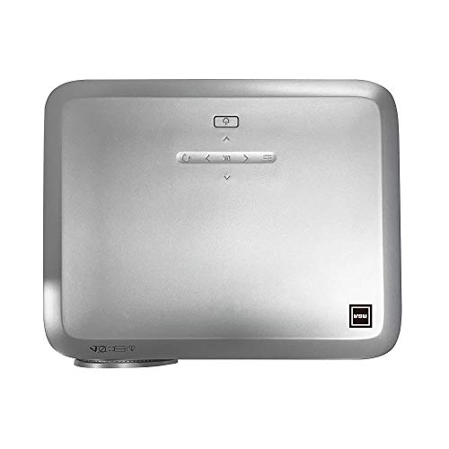 RCA RPJ138 Roku Smart Android Home Projector with Wi-Fi, Built in DVD Player, HD, LED, with RCA Stereo Audio Output, Grey