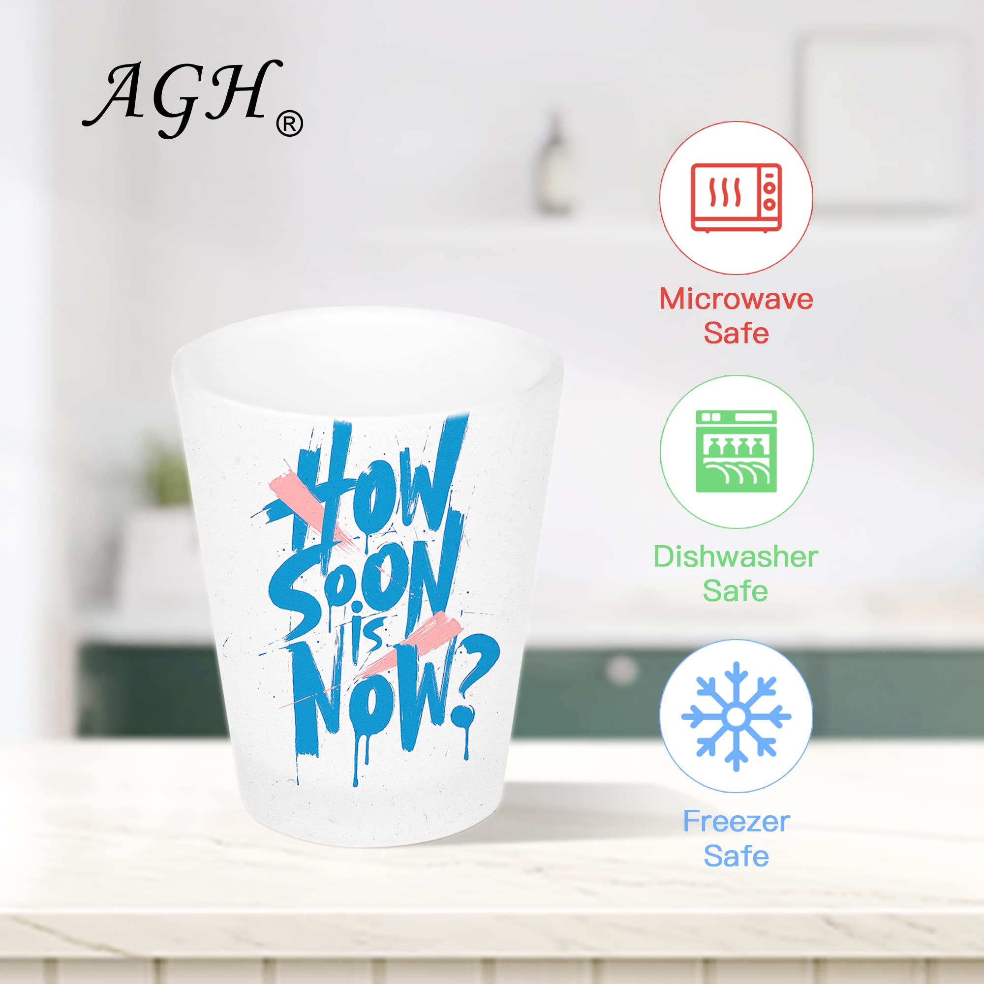 AGH 1.5oz 24 Pack Sublimation Frosted Shot Glasses with Heavy Base The Sublimation Blanks Shot Glass for Whiskey, Tequila, Vodka