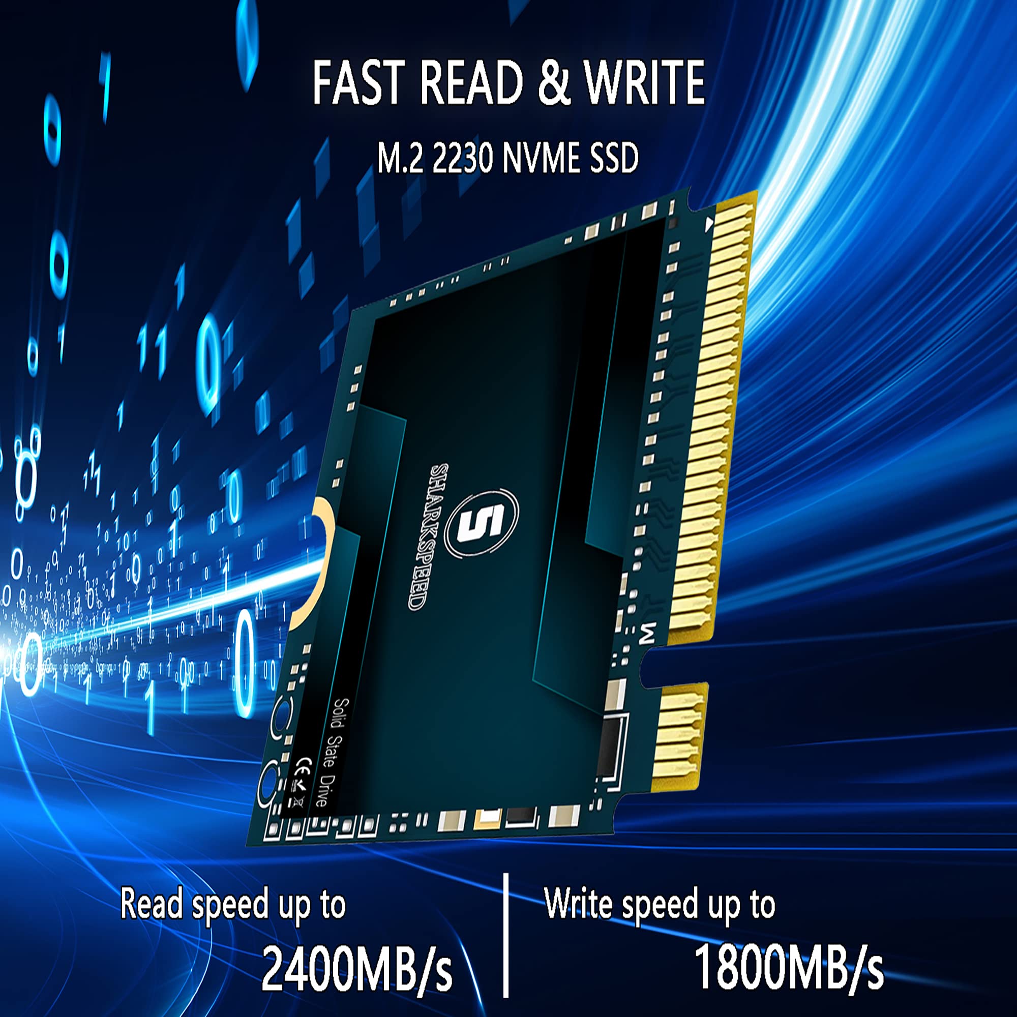 S SHARKSPEED M.2 2230 SSD 1TB NVMe PCIe Gen3.0X4 Internal Solid State Drive, Compatible with Steam Deck，Microsoft Surface Pro7/Pro8+/ProX/laptop3/laptop4/laptop Go/book3, Ultrabook(1TB, 2230 Gen3.0)