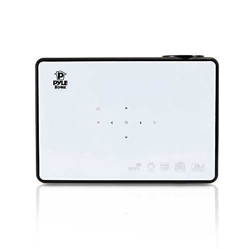 Pyle Portable Home Theater Projector with WiFi Wireless Multimedia Streaming - Full HD 1080p Smart Video LED Lamp, HDMI/USB Inputs for PC Computer, Laptop, Compatible w/ 3D and Blu Ray - (PRJAND805)