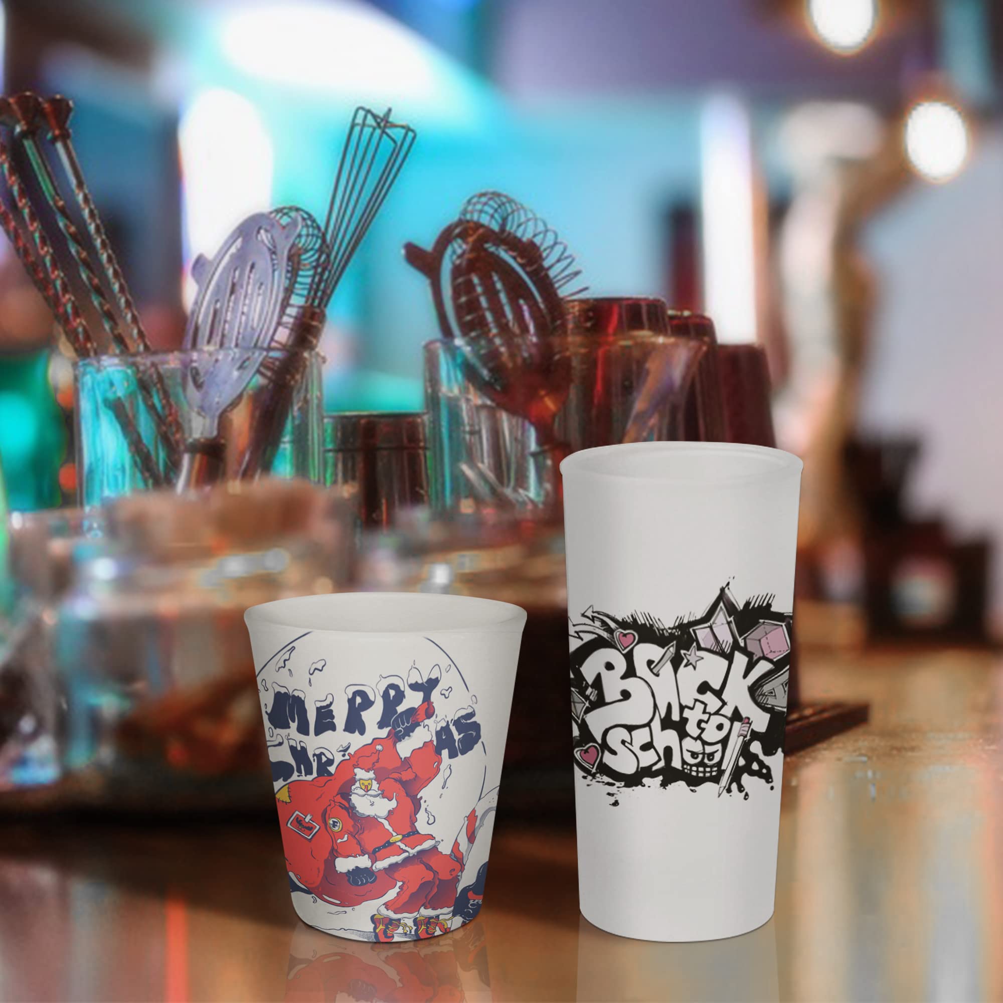 AGH 1.5oz 24 Pack Sublimation Frosted Shot Glasses with Heavy Base The Sublimation Blanks Shot Glass for Whiskey, Tequila, Vodka