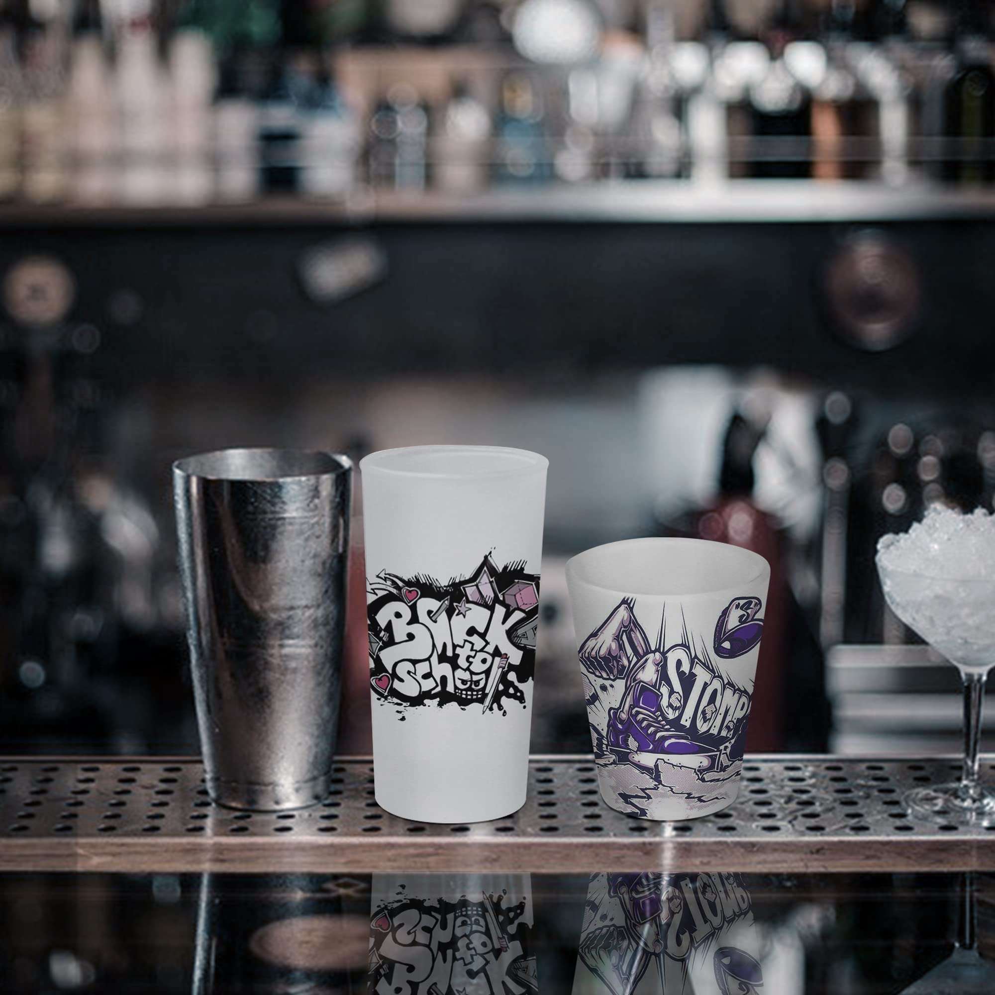 AGH 1.5oz 24 Pack Sublimation Frosted Shot Glasses with Heavy Base The Sublimation Blanks Shot Glass for Whiskey, Tequila, Vodka