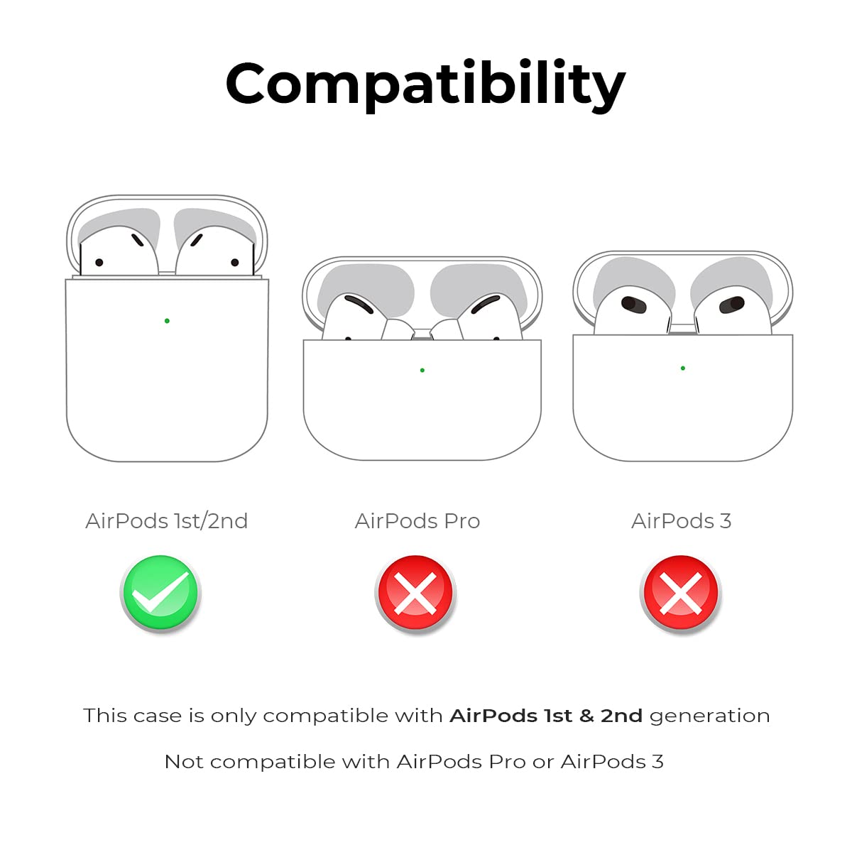 Megantree 2 Pack Cute Whisker Cat Airpods Case, Black Lucky Cat Airpods 2 Case, Funny 3D Cartoon Animal Cat Kitty Shockproof Soft Silicone Case with Keychain for Airpods 1st Generation, 2nd Generation