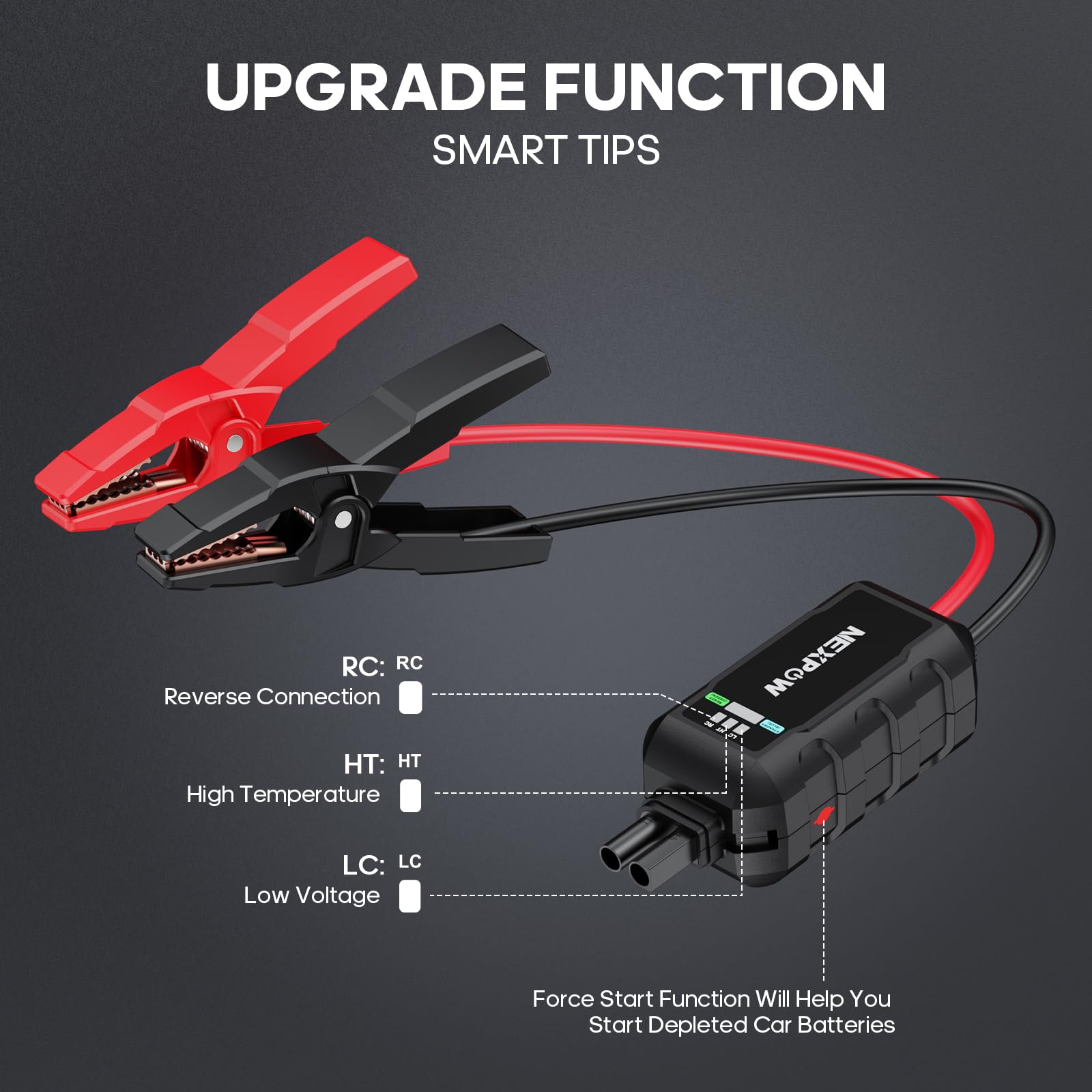 NEXPOW Car Jump Starter,Car Battery Jump Starter Pack 5000A Peak Q12 for All Gas and Up to10.0L Diesel Engine 12V Auto Battery Booster,Jumper Cables,Portable Lithium Jump Box with LED Light/USB QC3.0