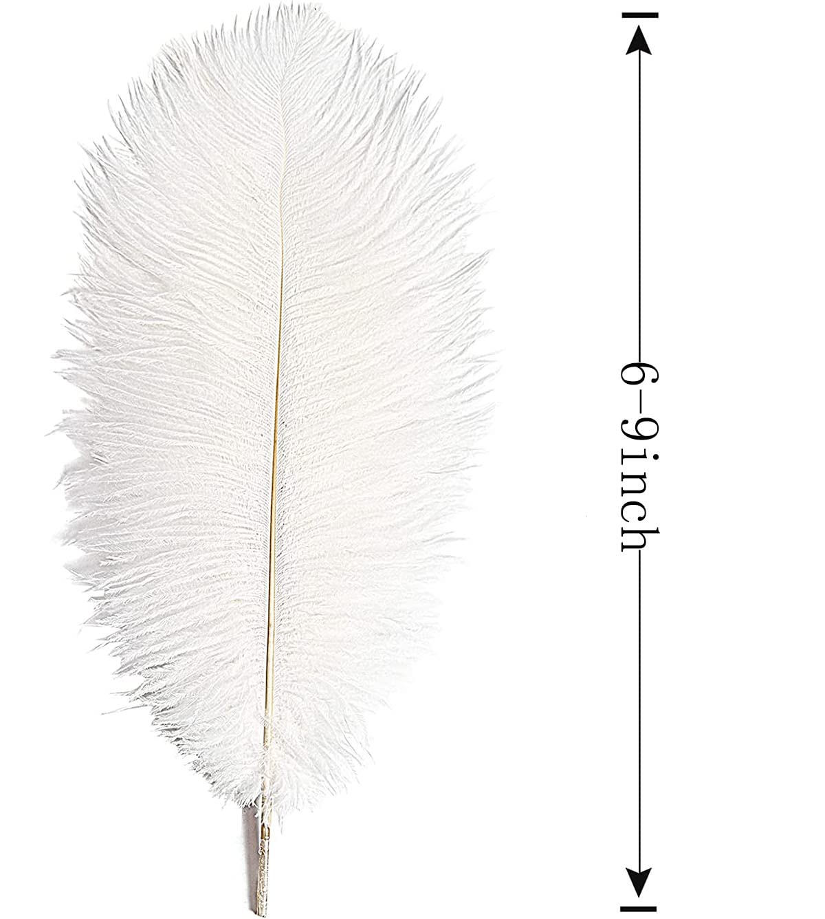 TBUY ROSE 6-9 inch 15-20cm Natural Ostrich Feathers Bulk for Christmas Halloween Home Party Wedding Centerpieces DIY Craft, 20 Pack (White)