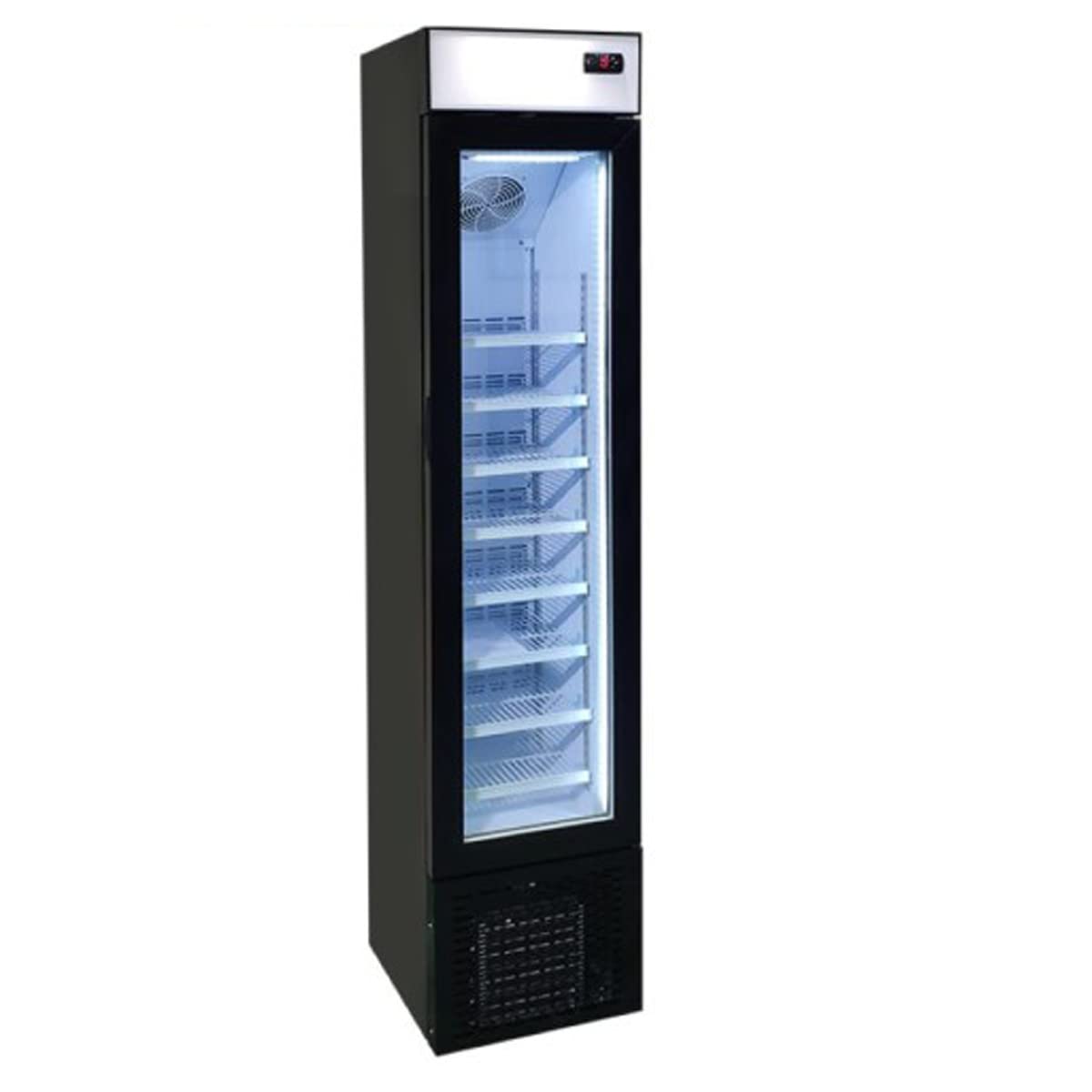 Commercial Freezer Glass 1-door 17" 105L Upright Narrow NSF -15°F to 5°F slim display merchandiser restaurant SD-105B