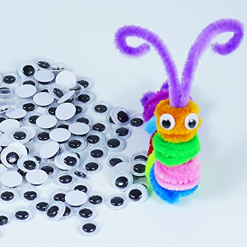 Googly Eyes Self Adhesive, 500pcs Wiggle Googly Eyes for Crafts Small Black Googly Eyes for Decorations 6mm 8mm 10 mm 12mm Mixed Packaging