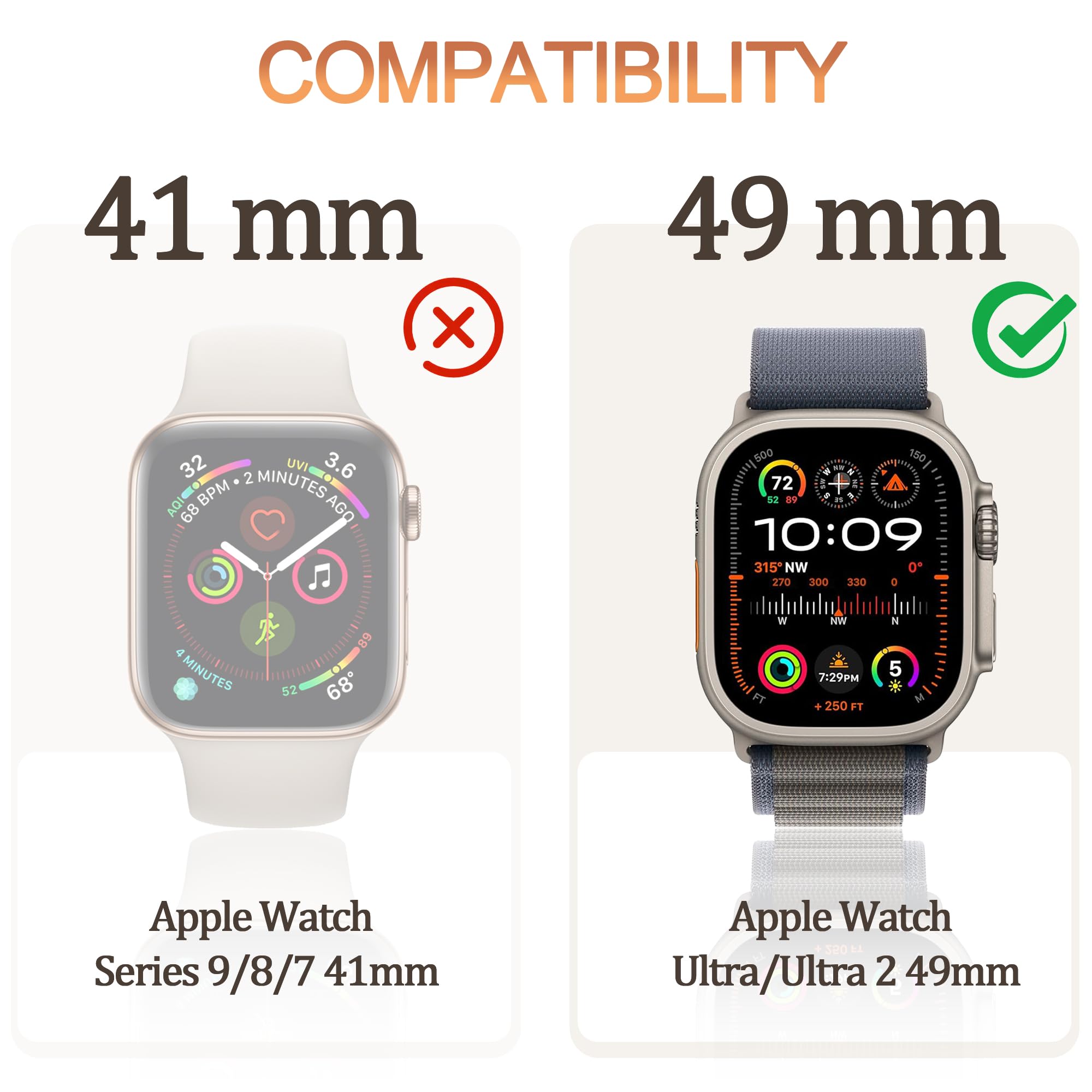 TSOGIA 2 Pack Hard PC Case for Apple Watch Ultra/Ultra 2 Screen Protector 49mm, with 9H Tempered Glass Screen Protector, Full Protective Cover for iWatch Ultra Accessories 49mm,White