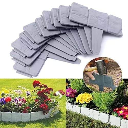 Lopeceal Garden Edging Border Garden Edging Cobbled Stone Effect Lawn Border Scene Layout Solid Color Black