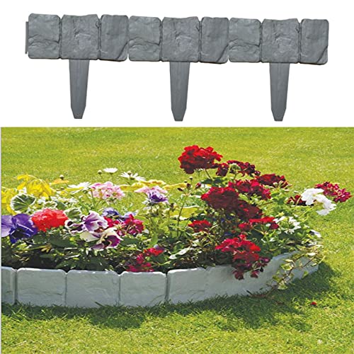 Lopeceal Garden Edging Border Garden Edging Cobbled Stone Effect Lawn Border Scene Layout Solid Color Black