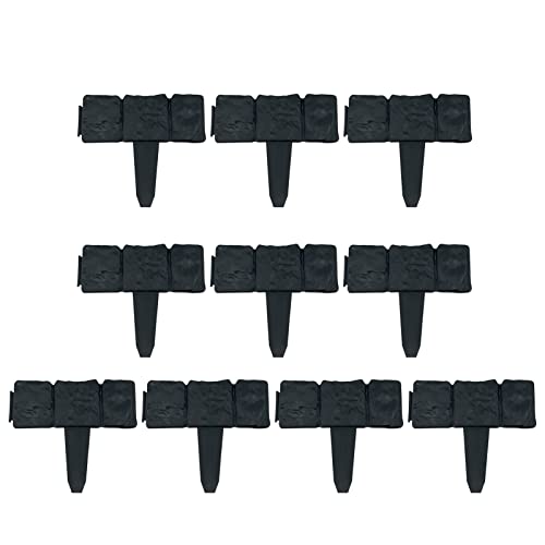Lopeceal Garden Edging Border Garden Edging Cobbled Stone Effect Lawn Border Scene Layout Solid Color Black