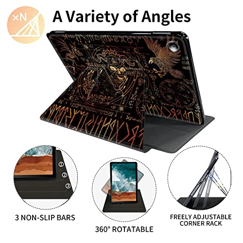 FUYOCWE Case for Samsung Galaxy Tab A8 Case 10.5 Inch Tablet 2022 Model SM-X200/X205/X207,360 Degree Rotating Swivel Anti Slide Stand Flip Smart Cover Case-Skeleton Magic Ouija Board yyyy