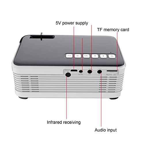 Aopirta HD Projector Home Bedroom Home Projector Small Portable Mini Projector Supports HDMI On The Same Screen and Connected to Outdoor Mobile Power Supply