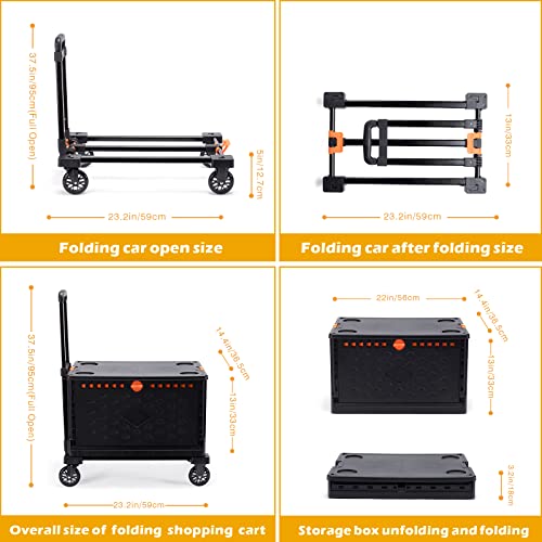 Foldable Shopping cart Utility trolleys, Roller Grocery carts, Outdoor Camping carts, Suitable for Shopping Luggage Tools Office