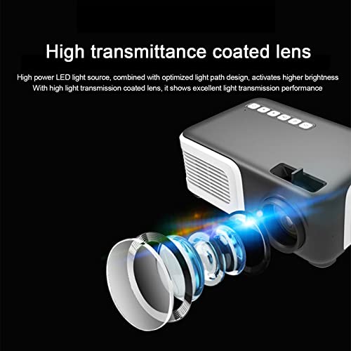 Aopirta HD Projector Home Bedroom Home Projector Small Portable Mini Projector Supports HDMI On The Same Screen and Connected to Outdoor Mobile Power Supply