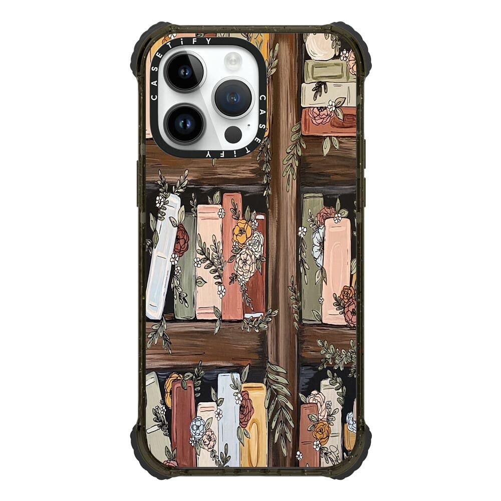 CASETiFY Ultra Impact iPhone 14 Pro Max Case [5X Military Grade Drop Tested / 11.5ft Drop Protection] - Bookshelf Garden by KT's Canvases - Glossy Black