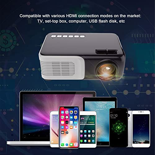 Aopirta HD Projector Home Bedroom Home Projector Small Portable Mini Projector Supports HDMI On The Same Screen and Connected to Outdoor Mobile Power Supply