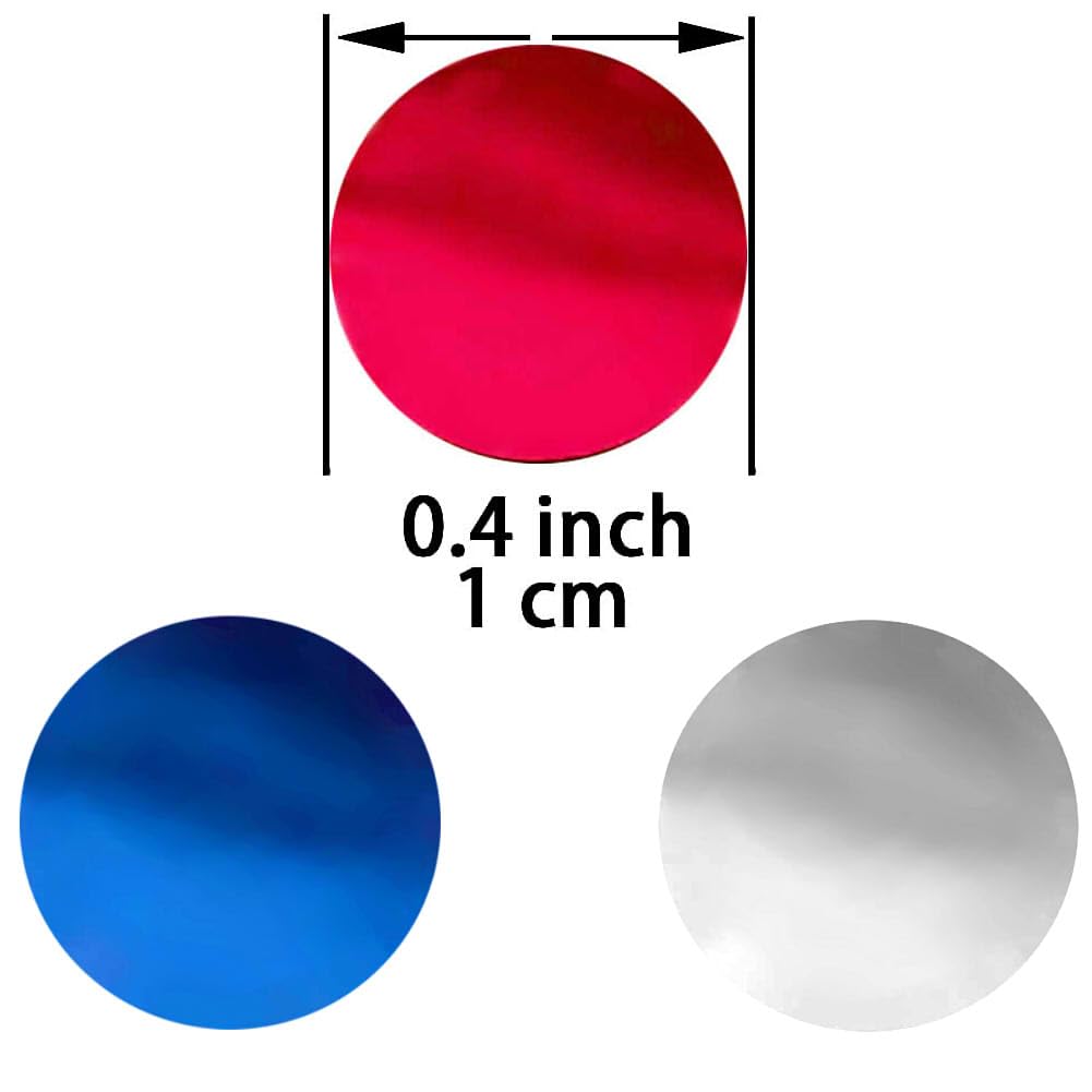 Red Blue White Foil Metallic Round Table Confetti Decor Circle Dots Mylar Table Scatter Confetti 4th of July American Theme Birthday Independence National Day Patriotic Party Confetti Decorations, 60g