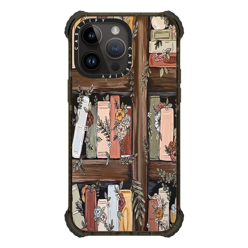CASETiFY Ultra Impact iPhone 14 Pro Max Case [5X Military Grade Drop Tested / 11.5ft Drop Protection] - Bookshelf Garden by KT's Canvases - Glossy Black