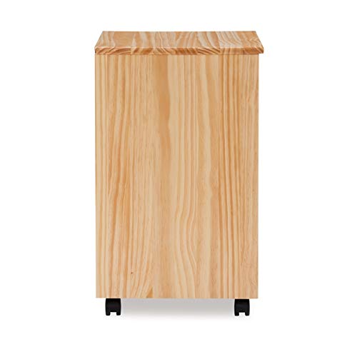 Linon Callie Multipurpose Six Drawer Natural Wood Rolling Storage Cart with Casters in Brown