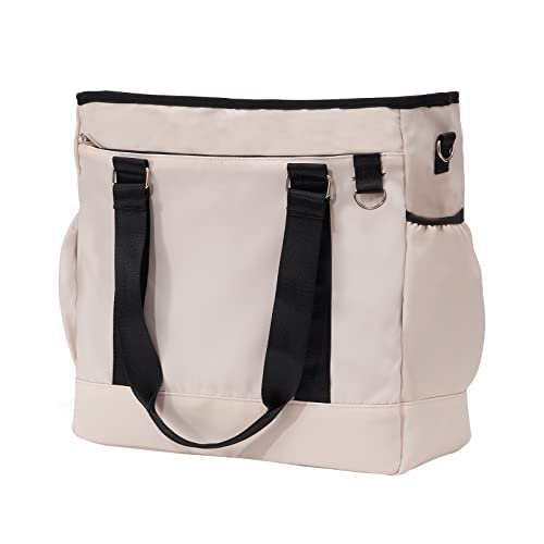 Kuston Tote Bag Waterproof Nylon Multi Pocket Shoulder Bags Laptop Work Bag Teacher Purse and Handbags for Women & Men