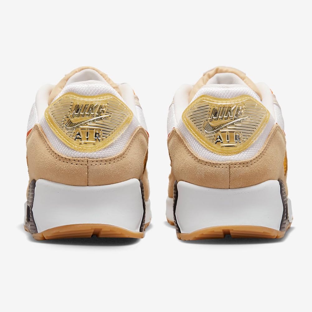 Nike mens Air Max 90 SE Shoes, Summit White/Safety Orange, 8.5