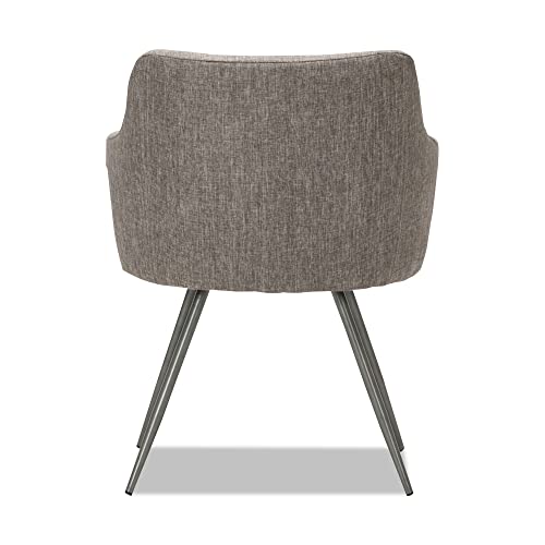 Alera ALECS4351 Captain Series Chrome Base 24 in. x 24.5 in. x 30.25 in. Guest Chair - Gray Tweed