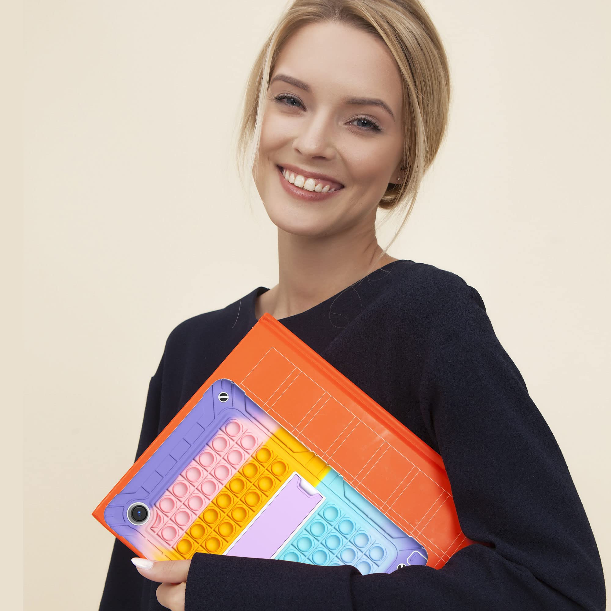XZC Samsung Galaxy Tab A8 Case 10.5'' 2022 (SM-X200/X205/X207) Heavy Duty Shockproof Push Pop Cover with Pencil Holder/Carrying Shoulder Strap (Samsung Galaxy Tab A8 10.5 Inch 2022)