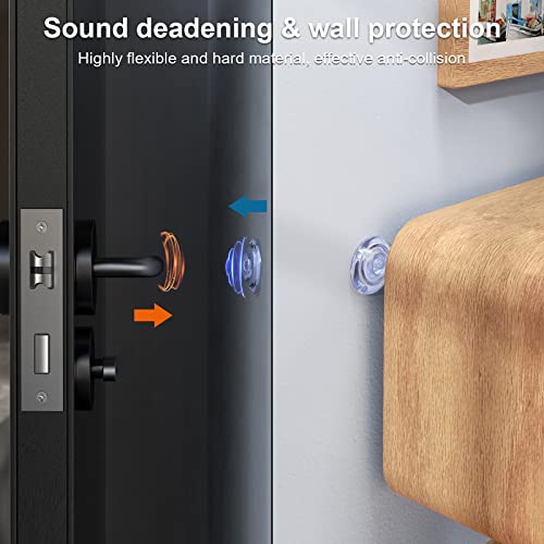 Cabinet Bumper Pads 8 Packs, Clear Adhesive Bumper Pads, Door Stopper Wall Protector, xuenair Rubber Bumper Feet, Adhesive Door Knob Bumper for Wall Fridge Door Stopper