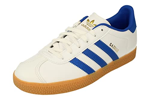 adidas Originals Gazelle Junior Trainers Sneakers (UK 3 US 3.5 EU 35 1/2, White Blue Gum HP5375)