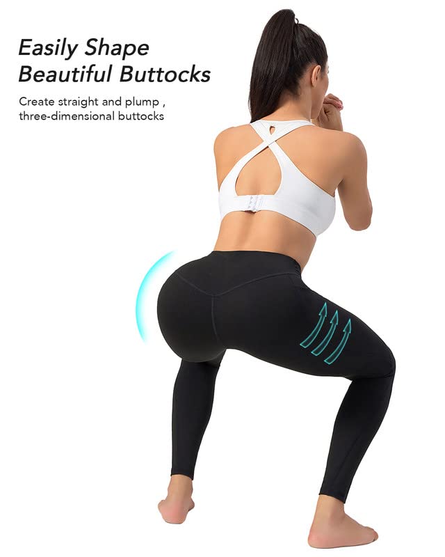 Leggings with Pockets for Women - Yoga Pants Workout Leggings High Waisted & Tummy Control Compression Legging