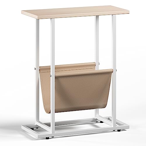 MAXTOWN Narrow Side Table - Slim End Table Nightstand with Storage Holder -Small Tables for Small Spaces -Side Tables Living Room,