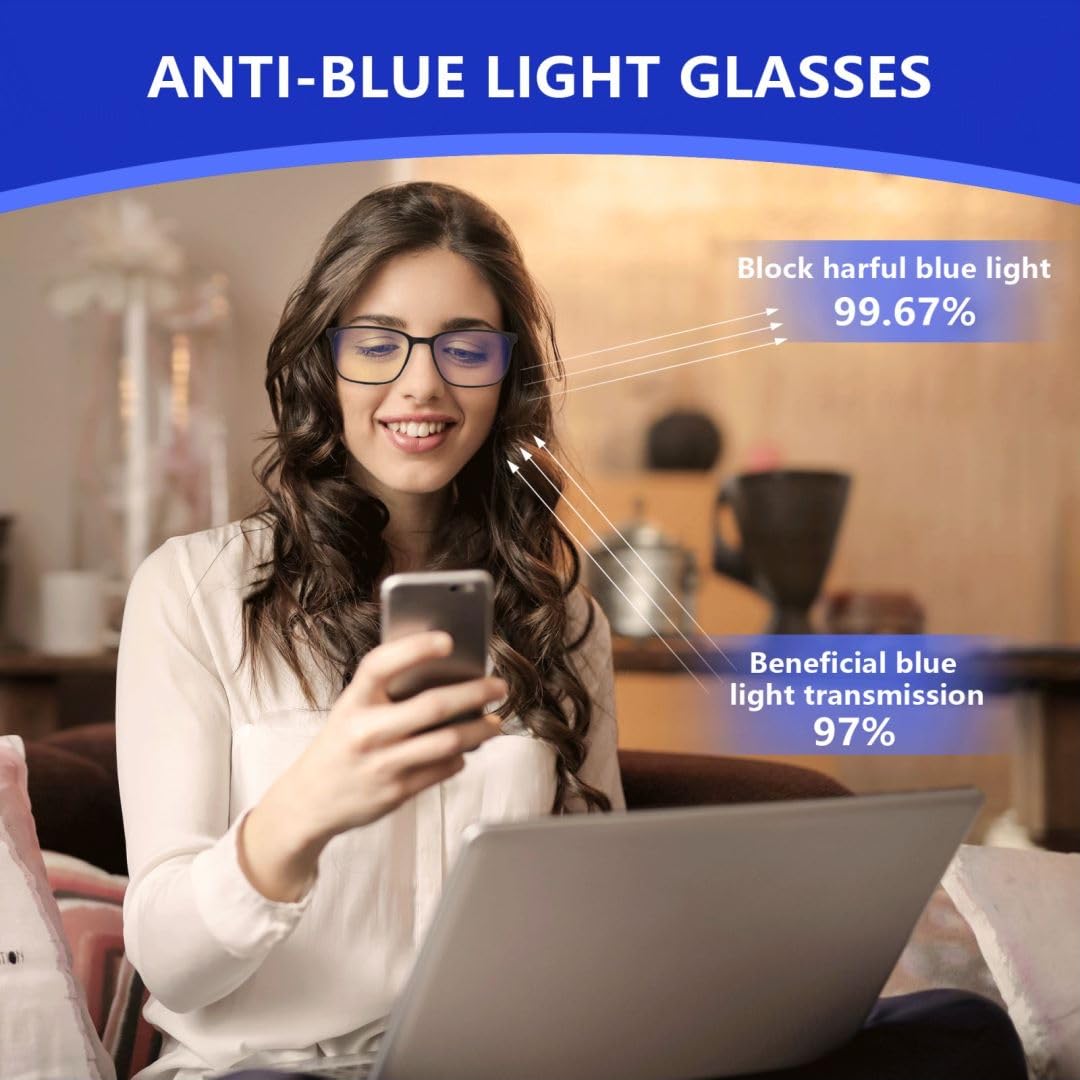 BLUEMOKY Blue Light Reading Glasses for Men,Sport Square Frame Readers, Anti Glare Computer Glasses(Black,1.25)
