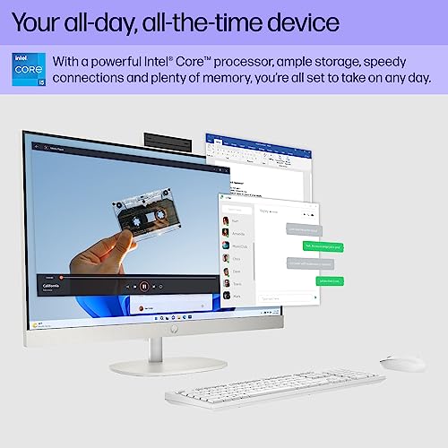 HP 27 inch All-in-One Desktop PC, FHD Display, 13th Gen Intel Core i5-1335U, 16 GB RAM, 512 GB SSD, Intel UHD Graphics, Windows 11 Home, 27-cr0070 (2023)