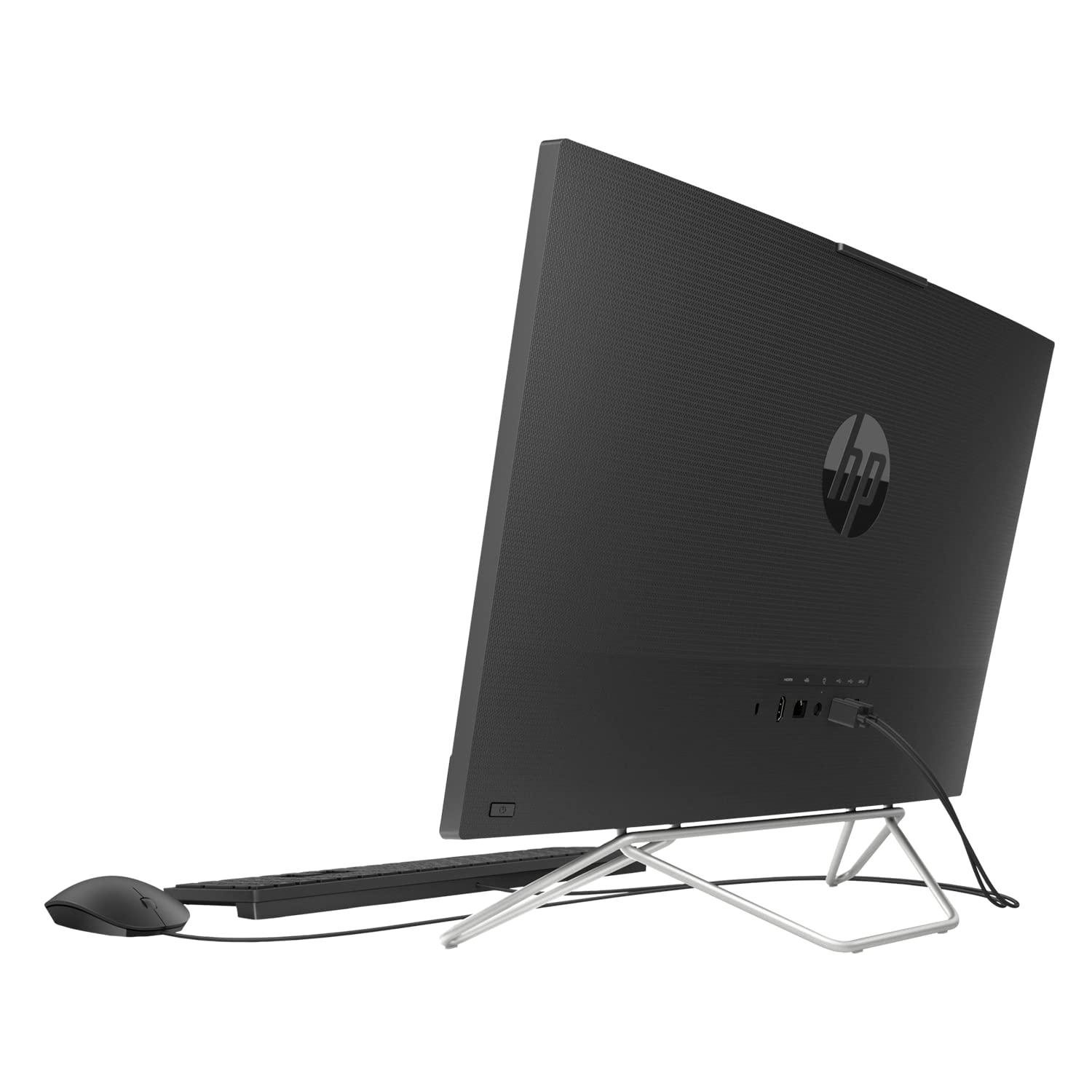 HP All-in-One Desktop, 23.8" FHD Screen, AMD Ryzen 5 5500U Processor, 16GB RAM, 512GB PCIe SSD, Webcam, HDMI, RJ45, Wi-Fi, Wired Keyboard & Mouse, Windows 11 Home, Black