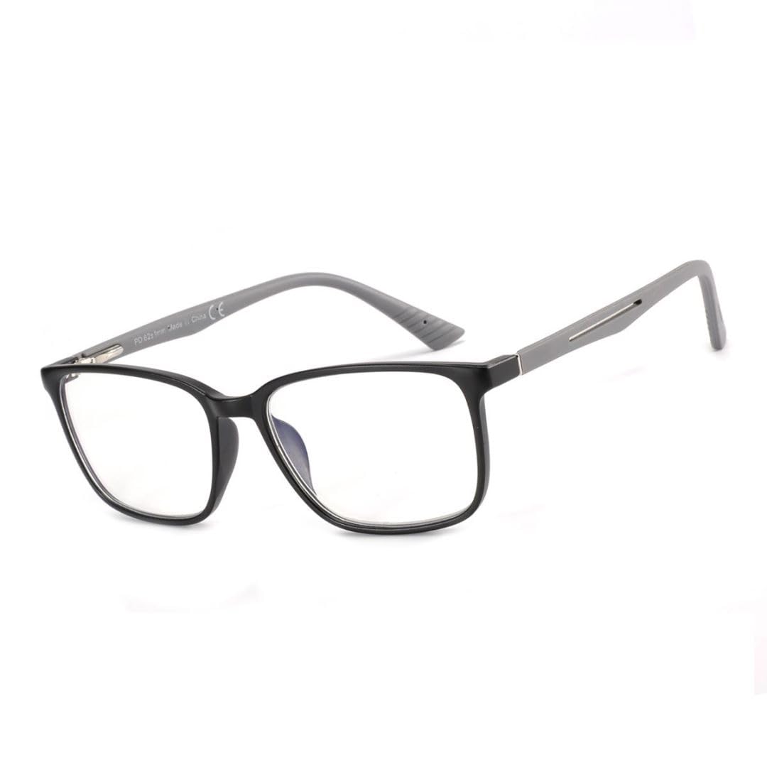 BLUEMOKY Blue Light Reading Glasses for Men,Sport Square Frame Readers, Anti Glare Computer Glasses(Black,1.25)