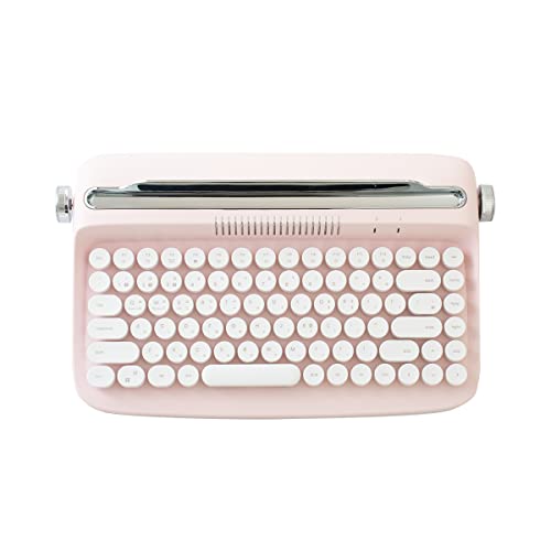 YUNZII ACTTO B303 Retro Bluetooth Typewriter Keyboard (English, Baby Pink),Garden Cats Desk Mat