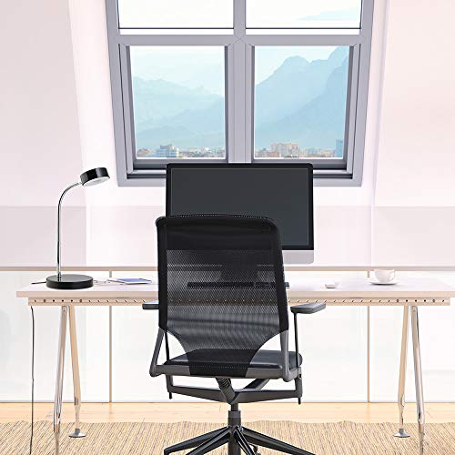 Globe Electric 12643 Energy Star Integrated LED Desk Lamp, Matte Black, Chrome Gooseneck, 5 Watts, 250 Lumens