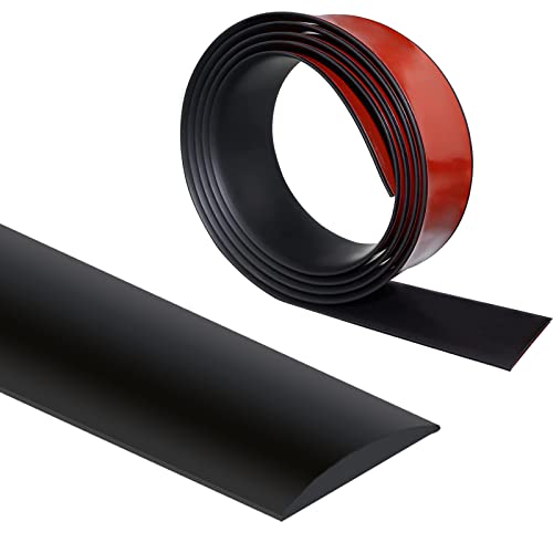 Floor Transition Strip Floor Cover Strips 1.96" Wide Self Adhesive Flooring Transitions Laminate Floor Strip Vinyl Floor Flat Divider Strip(9.84 FT, Black)