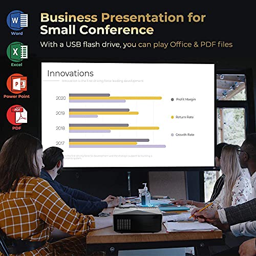 ONE·Mix,WiFi Bluetooth Projector, HD Native 1080P Projector ,Video Outdoor Movie Projector, Support 4K &300"Screen Compatible with Smartphone (Wirelessly)/PC/Bluetooth Speakers/TV Stick/PS4/PS5/PPT