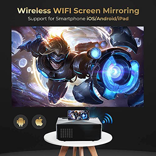 ONE·Mix,WiFi Bluetooth Projector, HD Native 1080P Projector ,Video Outdoor Movie Projector, Support 4K &300"Screen Compatible with Smartphone (Wirelessly)/PC/Bluetooth Speakers/TV Stick/PS4/PS5/PPT