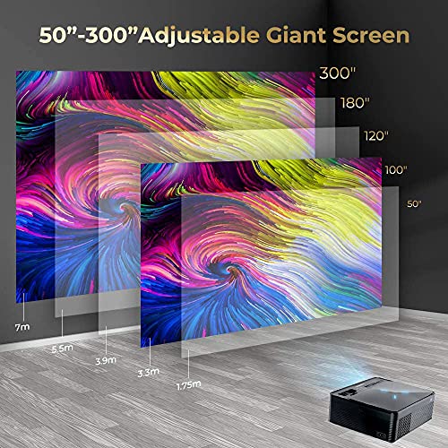ONE·Mix,WiFi Bluetooth Projector, HD Native 1080P Projector ,Video Outdoor Movie Projector, Support 4K &300"Screen Compatible with Smartphone (Wirelessly)/PC/Bluetooth Speakers/TV Stick/PS4/PS5/PPT